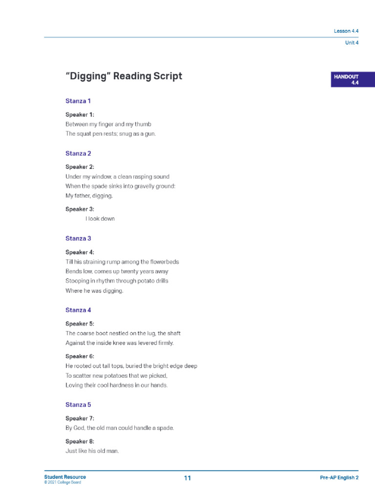 Digging Student Reading Script-1 | PDF