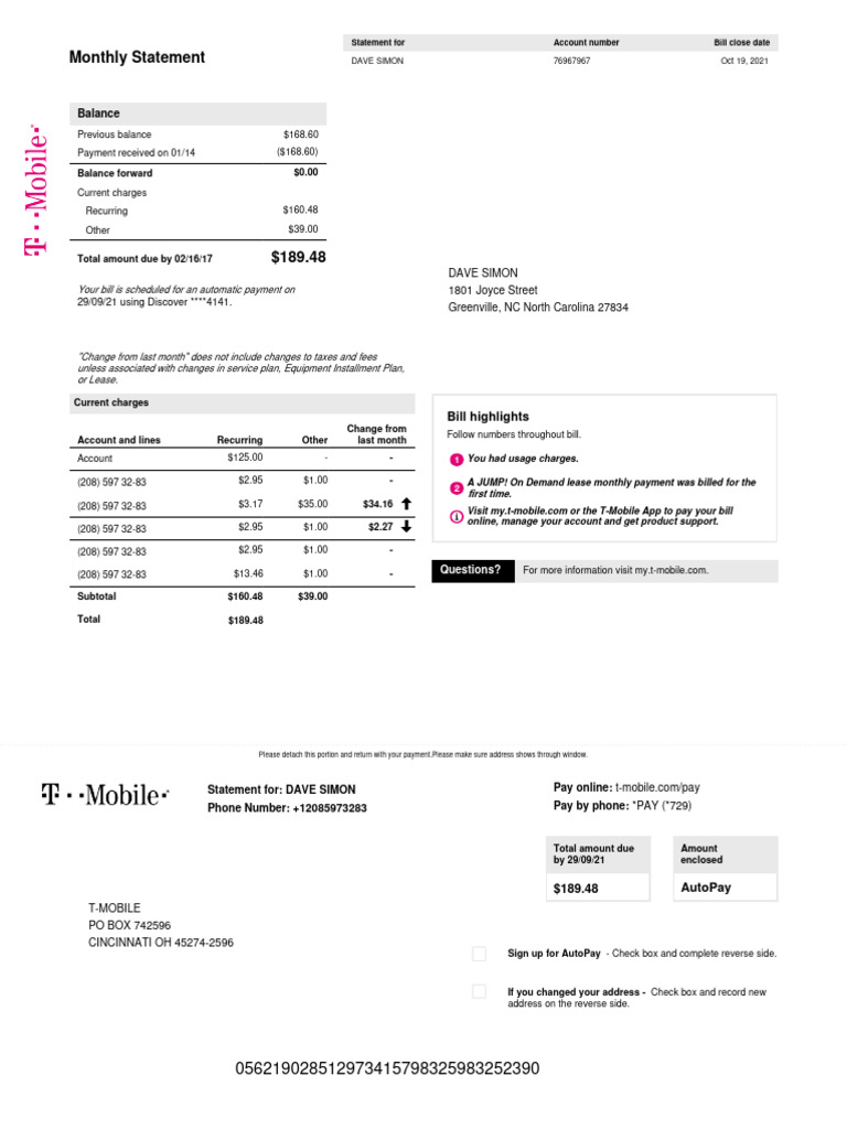 Tmobile 5 | PDF | Payments