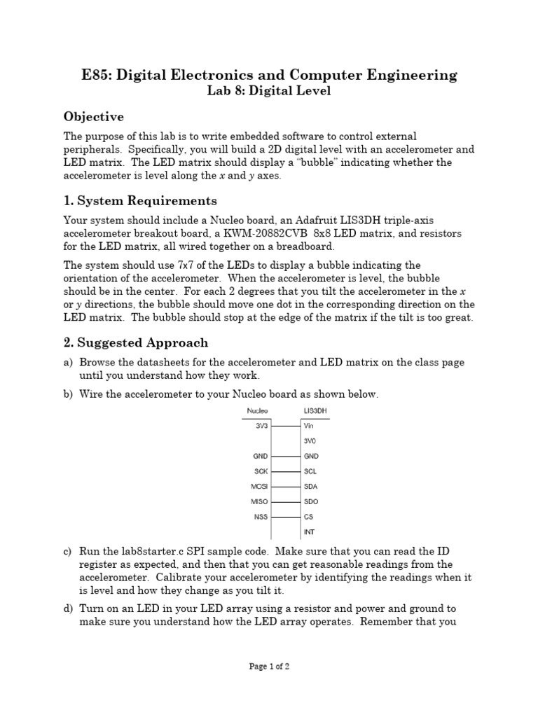 Lab8_Digital Level | PDF | Accelerometer | Computer Engineering