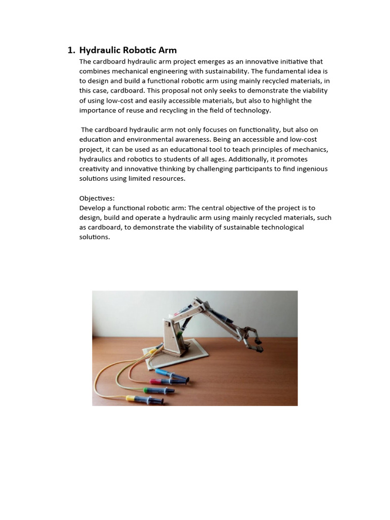 Sustainable DIY Projects: Arm, Car, Stove | PDF | Friction | Robotics