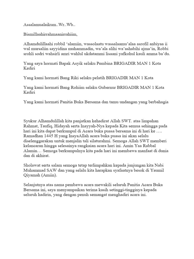 Teks MC BUKBER 2024 | PDF | Agama & Spiritualitas