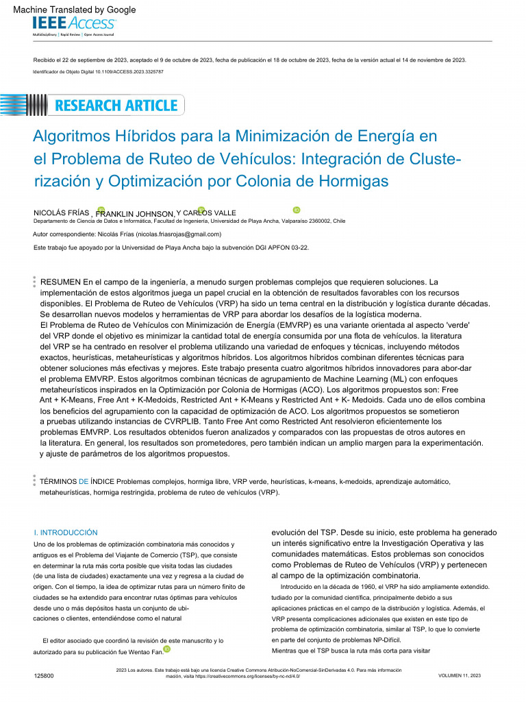 Hybrid Algorithms For Energy Minimizing Vehicle Routing Problem ... Hybrid Algorithms For Energy Minimizing Vehicle Routing Problem ...