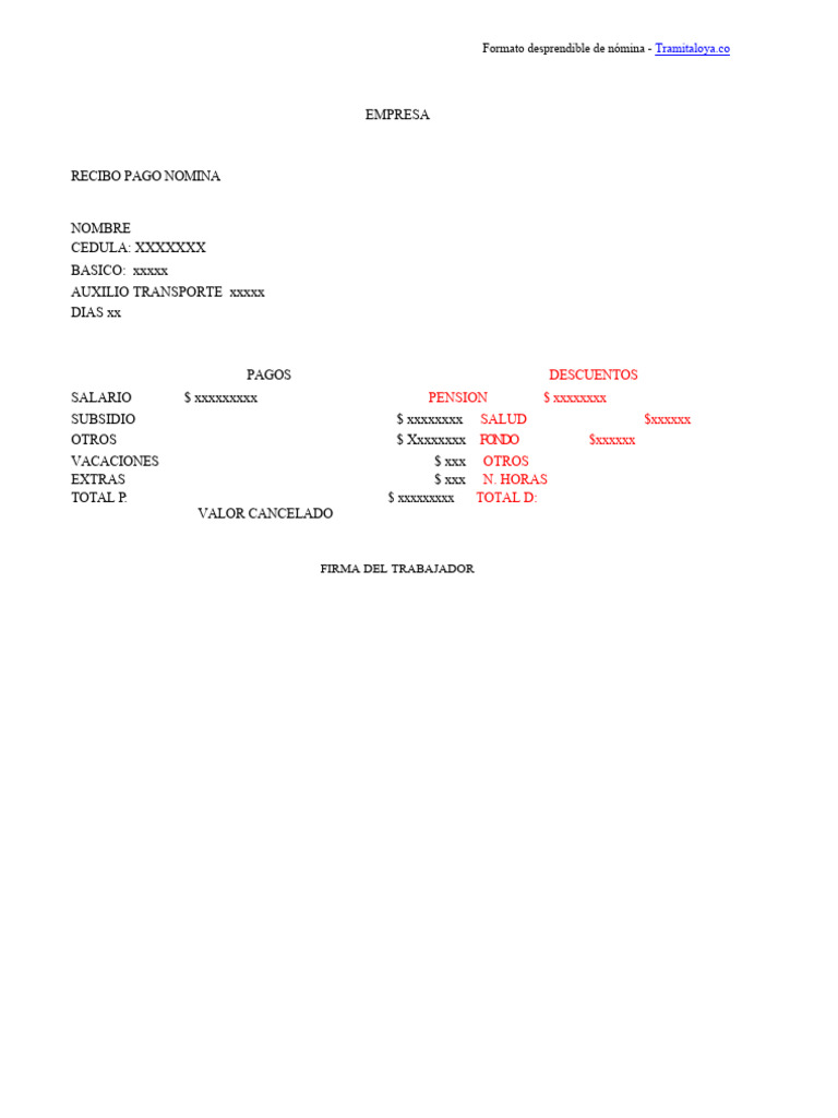 4 Colilla de Pago Nomina Sencillo | PDF | Negocios