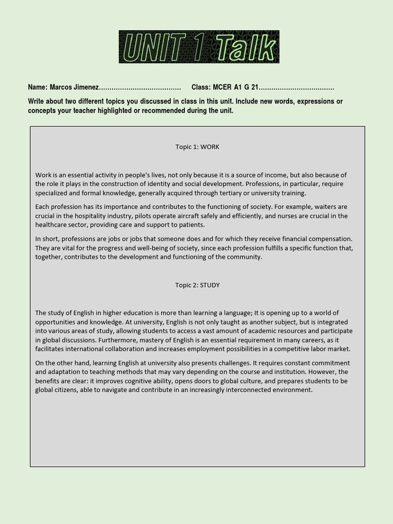 Self Evaluation Unit 2 Pdf Teachers Health Care