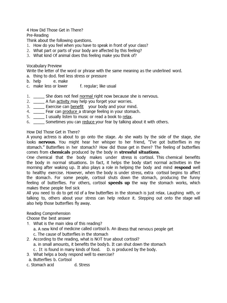 4 How Did Those Get in There | PDF | Stress (Biology) | Feeling