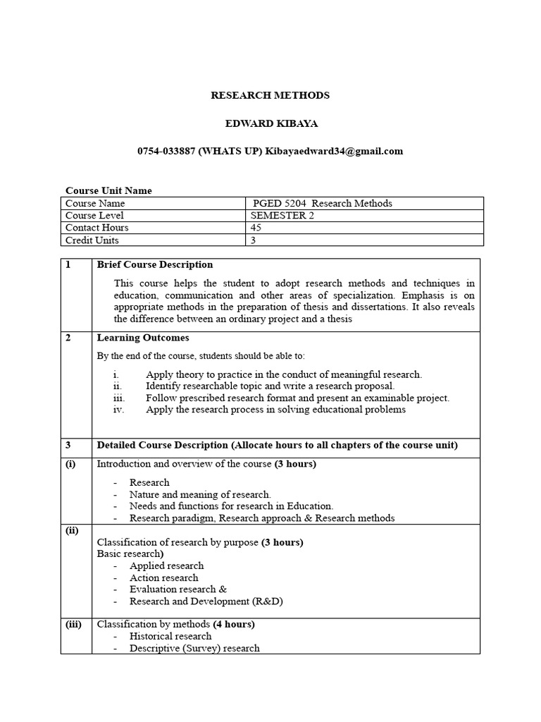 RESEARCH METHODS NOTES | PDF | Methodology | Qualitative Research