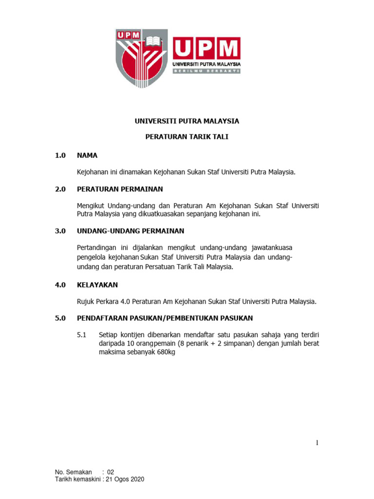 20230621101101peraturan Tarik Tali SUSTAF | PDF