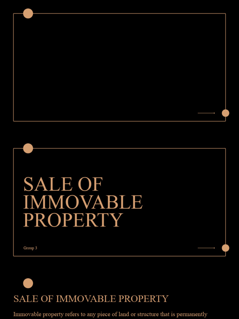 Sale of Immovable Property Overview | PDF | Sales | Mergers And ...
