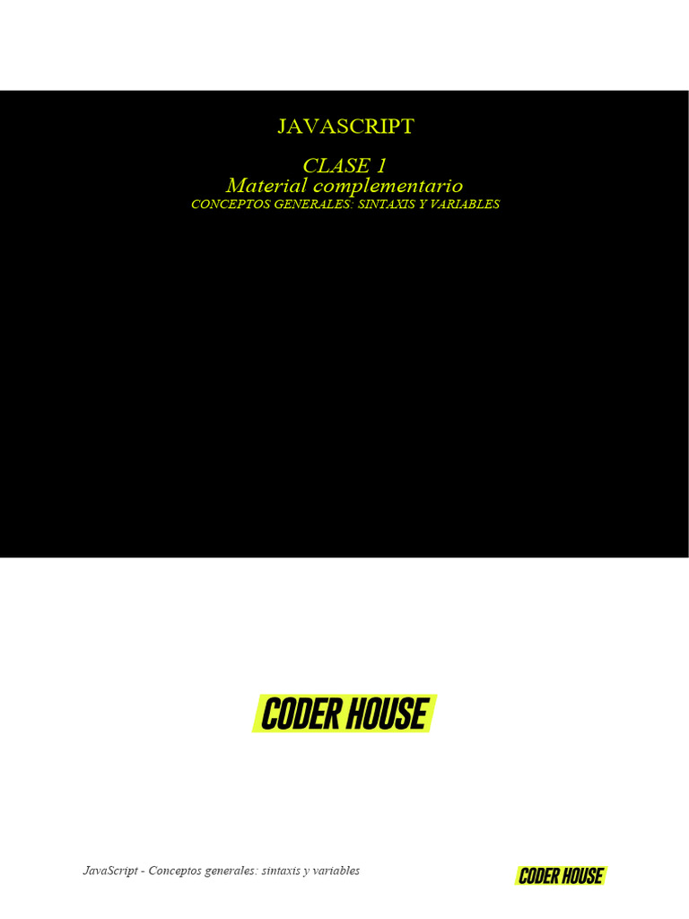 JS - Clase 1 | PDF | Script Java | Lenguaje de programación