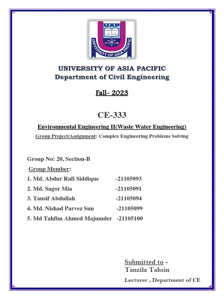CE-333 Grp-20 Project Tanzila Mam | PDF | Sanitation | Biogas
