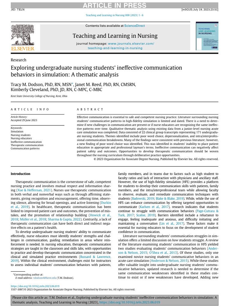 Nursing Students' Communication Challenges | PDF | Nursing | Simulation