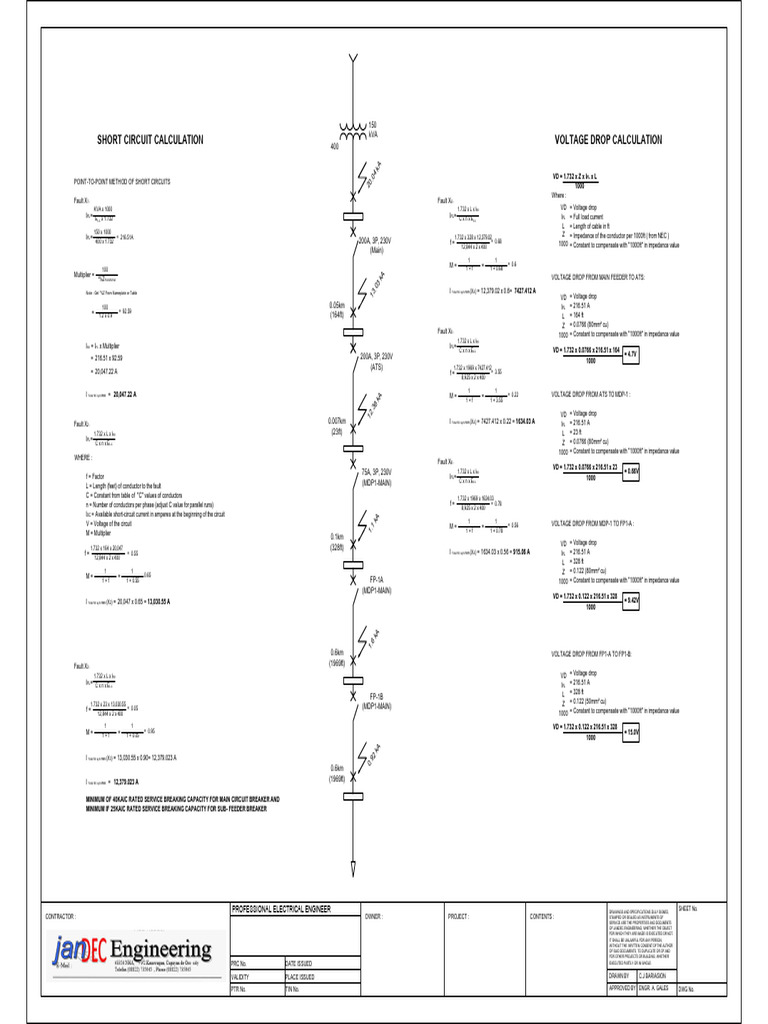 Fault and Voltage Drop Calculation | PDF | Electrical Impedance | Power ...