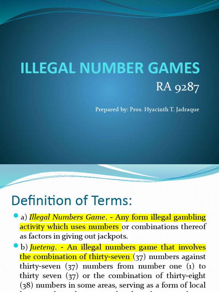 Overview of Illegal Numbers Games | PDF | Prosecutor | Crimes