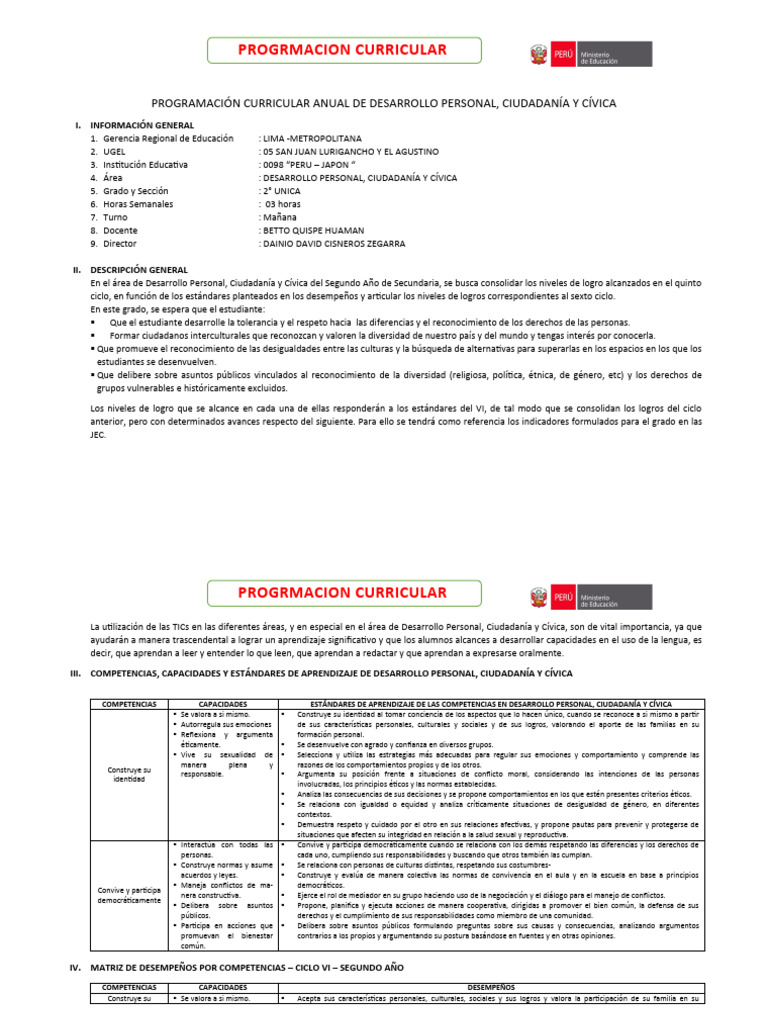 DPCC 2do | PDF | Enseñando | Estudios de género