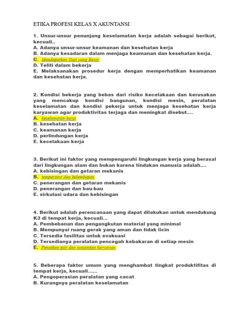 Etika Profesi Kelas X Akuntansi | PDF | Teknologi & Rekayasa