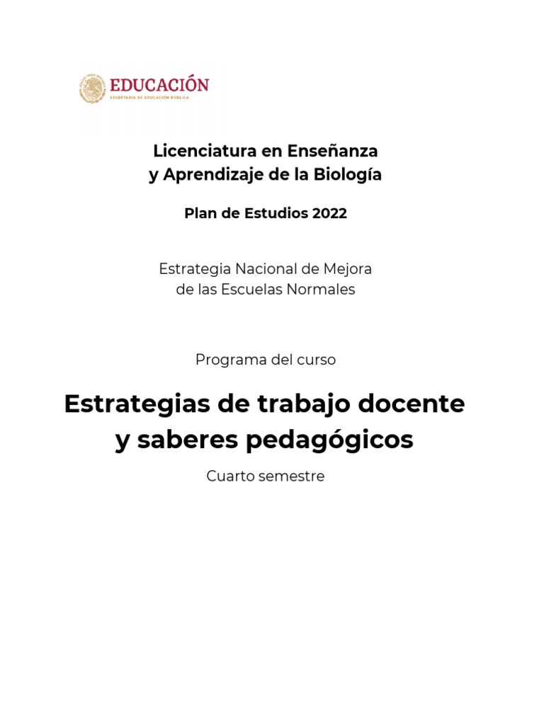 Programa De Estrategias De Trabajo Docente Descargar Gratis Pdf