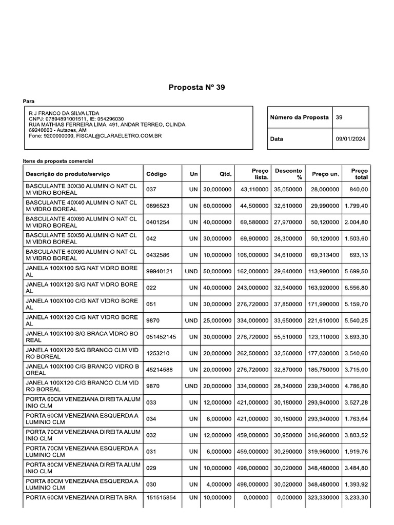 Bling - Proposta Comercial | PDF