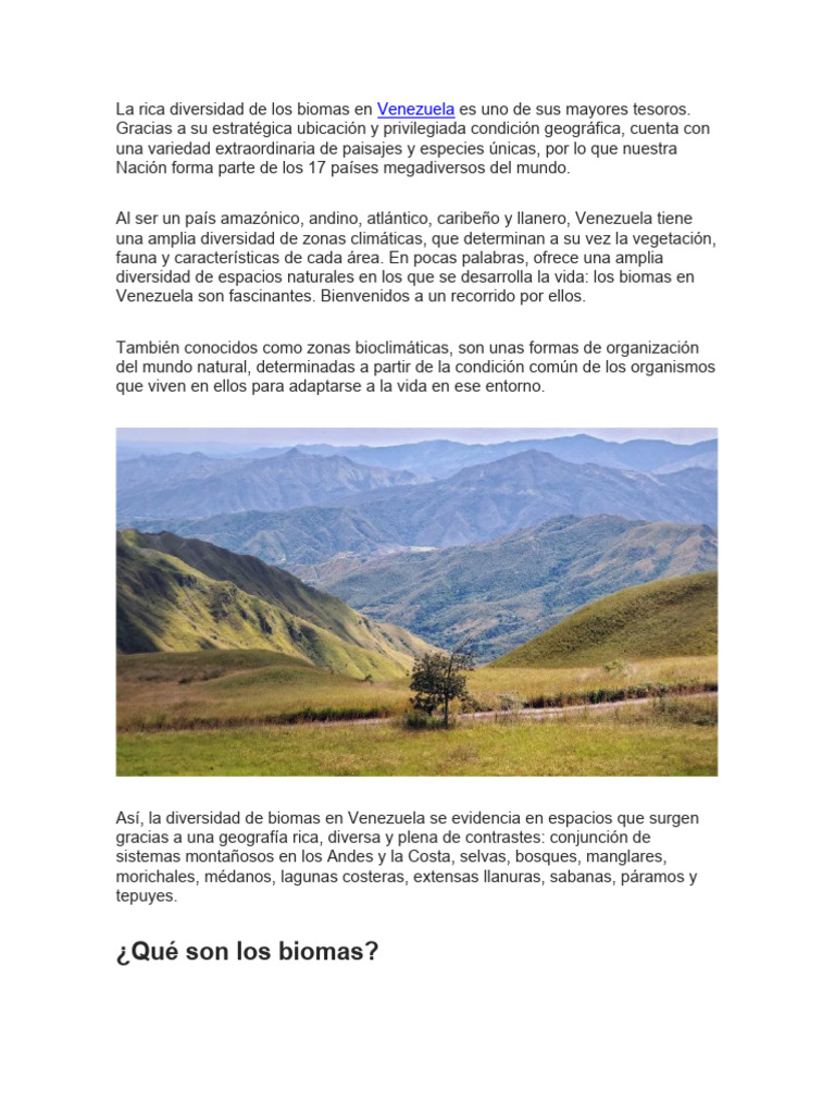 Diversidad de Biomas en Venezuela | PDF | Ecosistema | Suelo