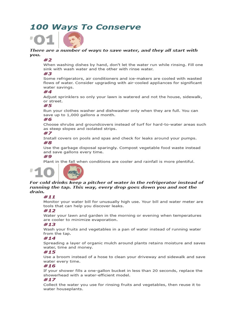 Water Conservation Information and Tips | PDF | Water Conservation | Shower