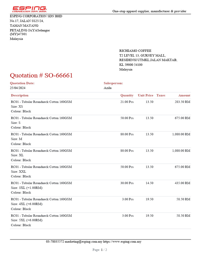 Quotation SO 66661 | PDF | Payments | Taxes
