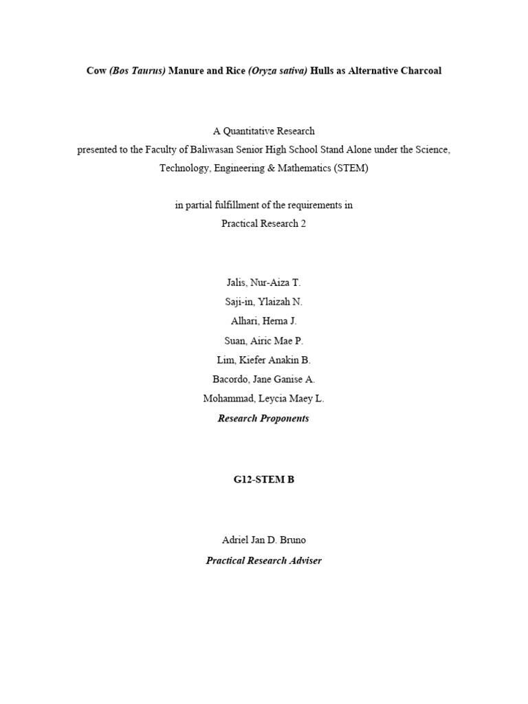 g3 Research Final Manuscript 1 | PDF | Charcoal | Sustainability