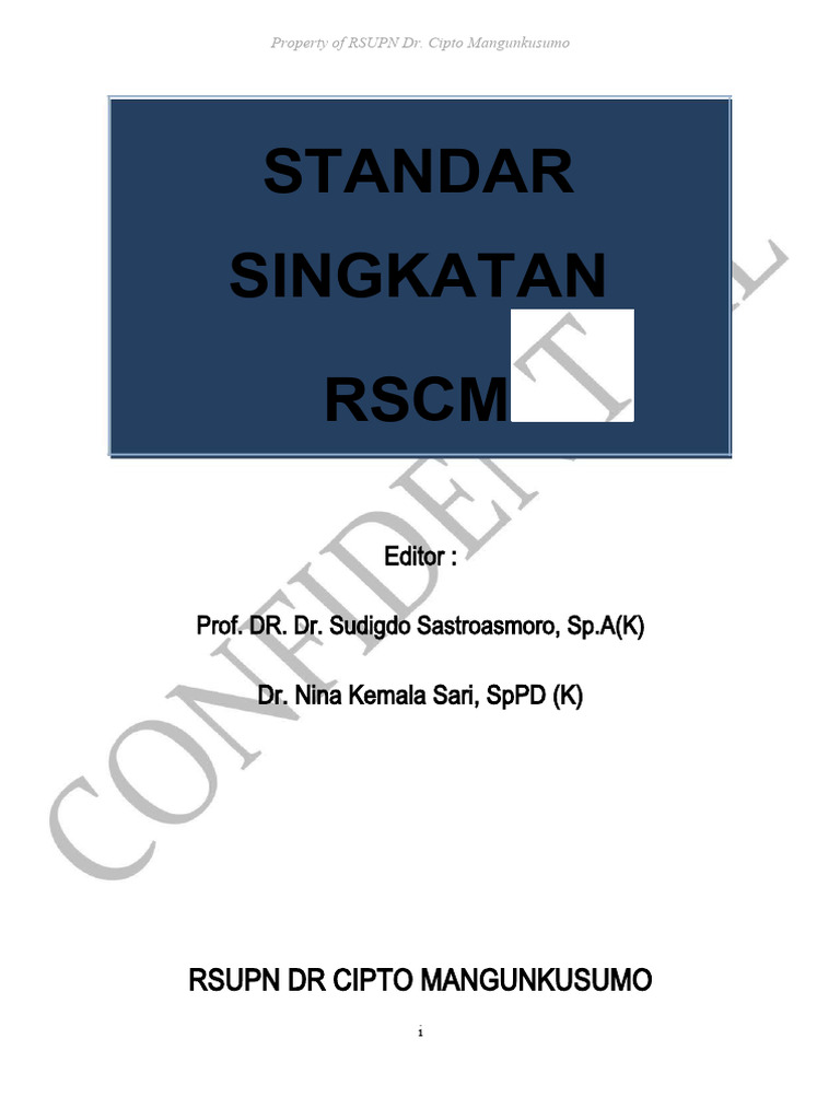 Buku Singkatan (Sample RSCM) | PDF