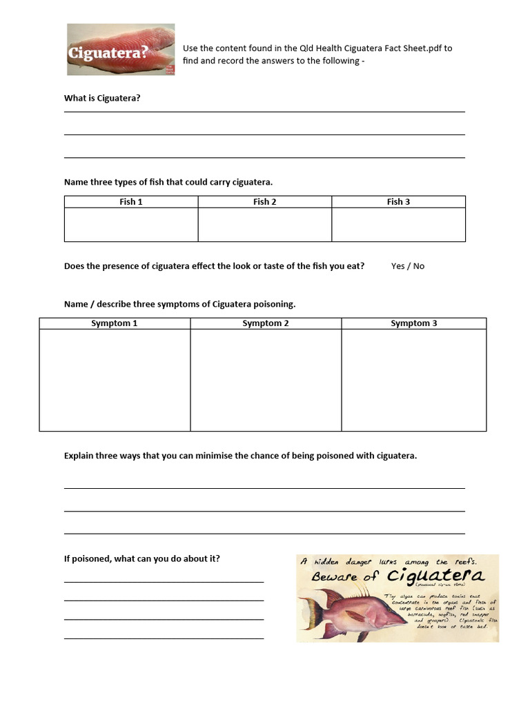 Ciguatera Poisoning_Worksheet | PDF