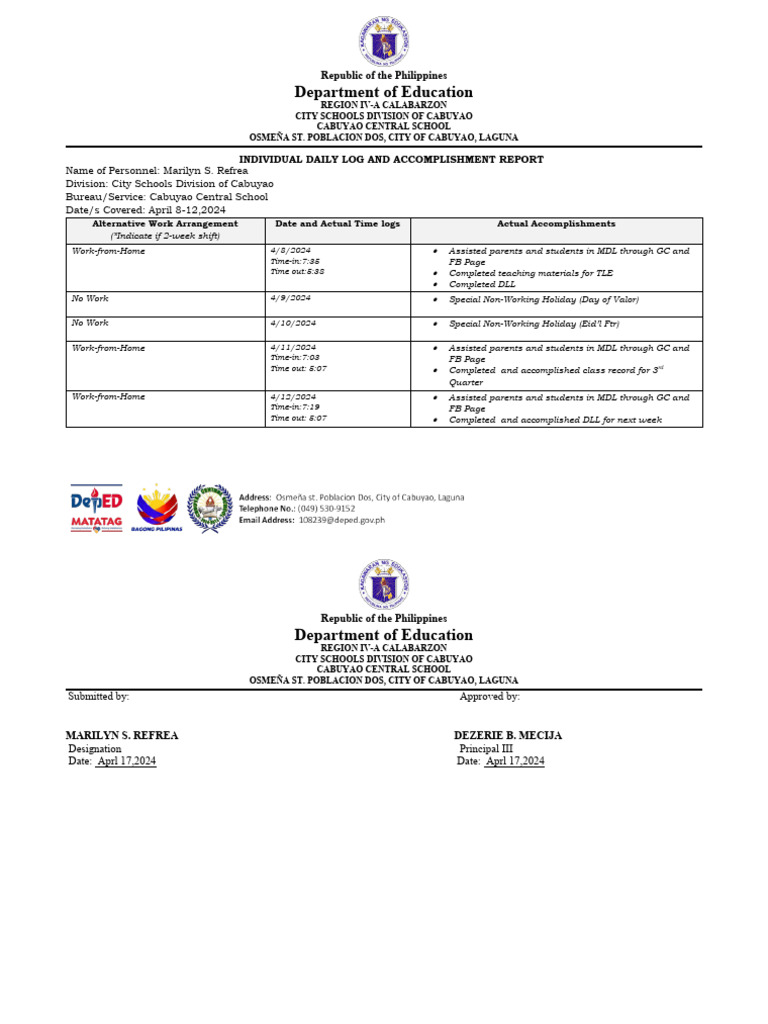 Accomplishment Report Format Final | PDF | Philippines | Observances