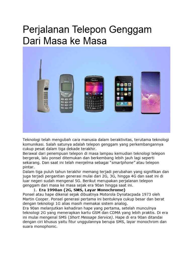 Evolusi Telepon Genggam dari 90an hingga Kini | PDF | Teknologi & Rekayasa