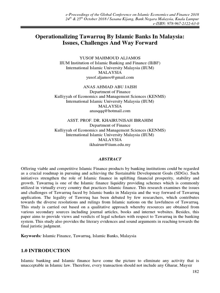 Operationalizing Tawarruq by Islamic Banks in Malaysia | PDF | Islamic ...