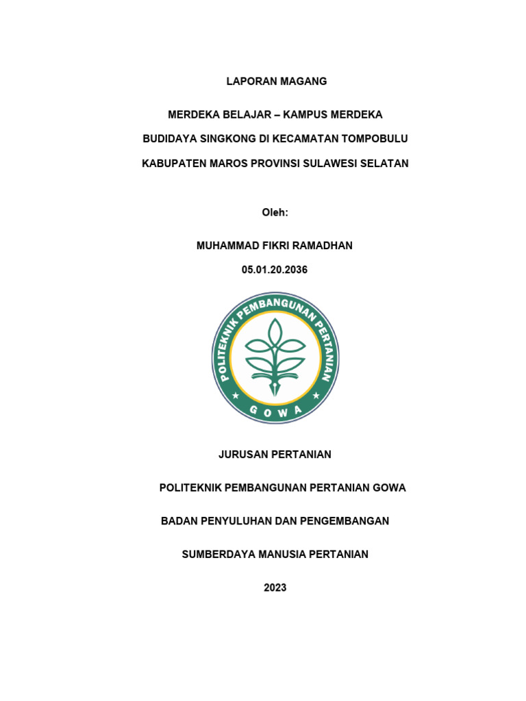 Laporan MBKM Fikri | PDF