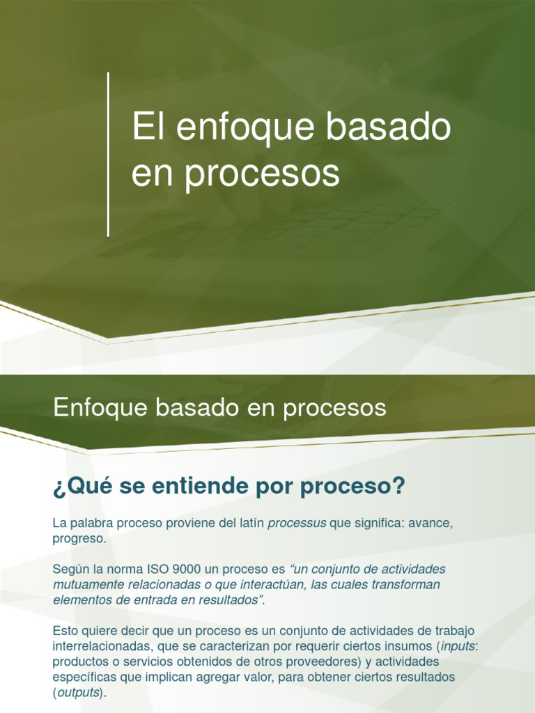 El Enfoque Basado en Procesos | PDF | Sistema de manejo de calidad ...