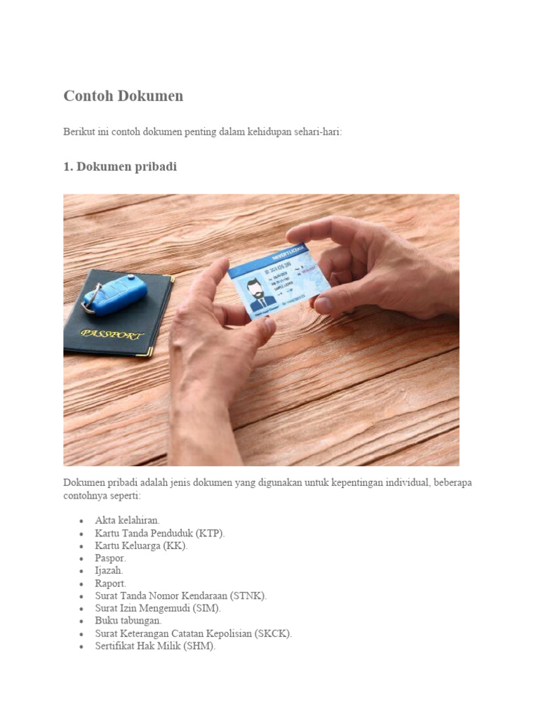 Contoh Dokumen Pribadi Penting | PDF
