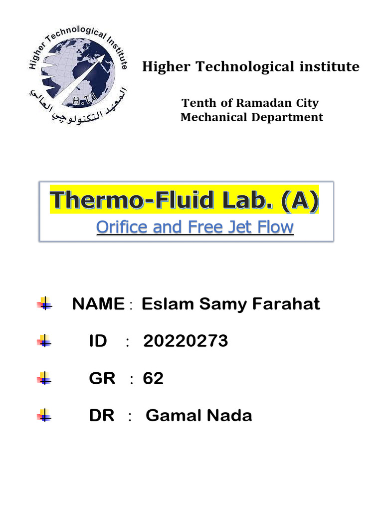 Orifice and Free Jet Flow | PDF | Technology & Engineering