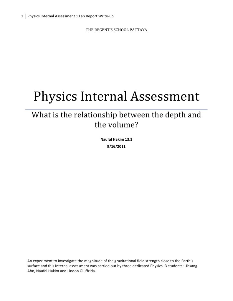 Physics IA | PDF | Quantity | Physical Sciences