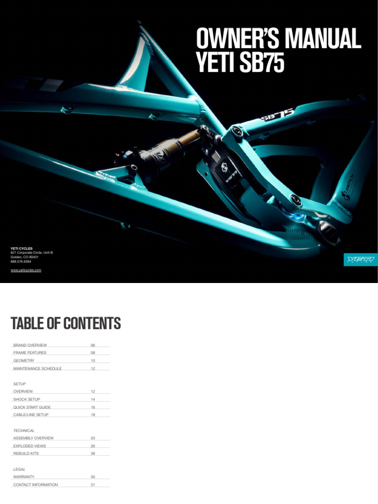 Yeti SB75 Owner's Manual | PDF | Vehicles | Vehicle Technology