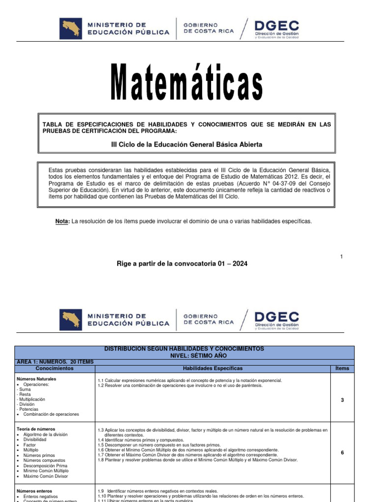 Pruebas Matemáticas III Ciclo 2024 | PDF | Ecuaciones | Teoría de ...