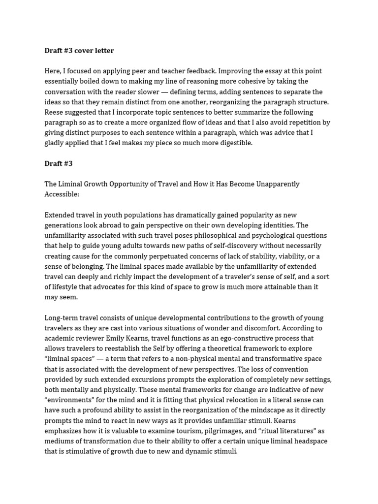 Capstone Draft 3 Pdf Identity Social Science Tourism