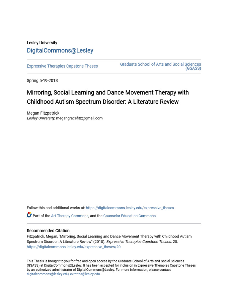 Mirroring Social Learning and Dance Movement Therapy With Childh | PDF ...
