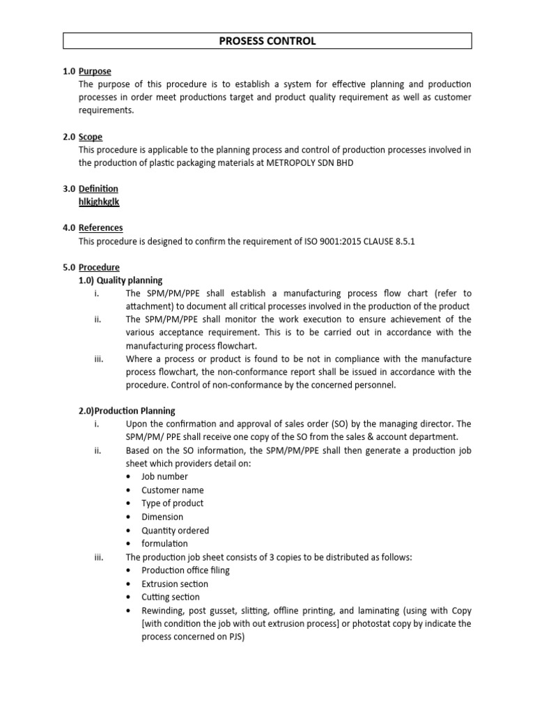 Process Control | PDF | Personal Protective Equipment | Business