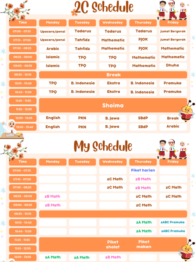 Blue and Pink Cute Playful Class Schedule - 20240420 - 100303 - 0000 | PDF