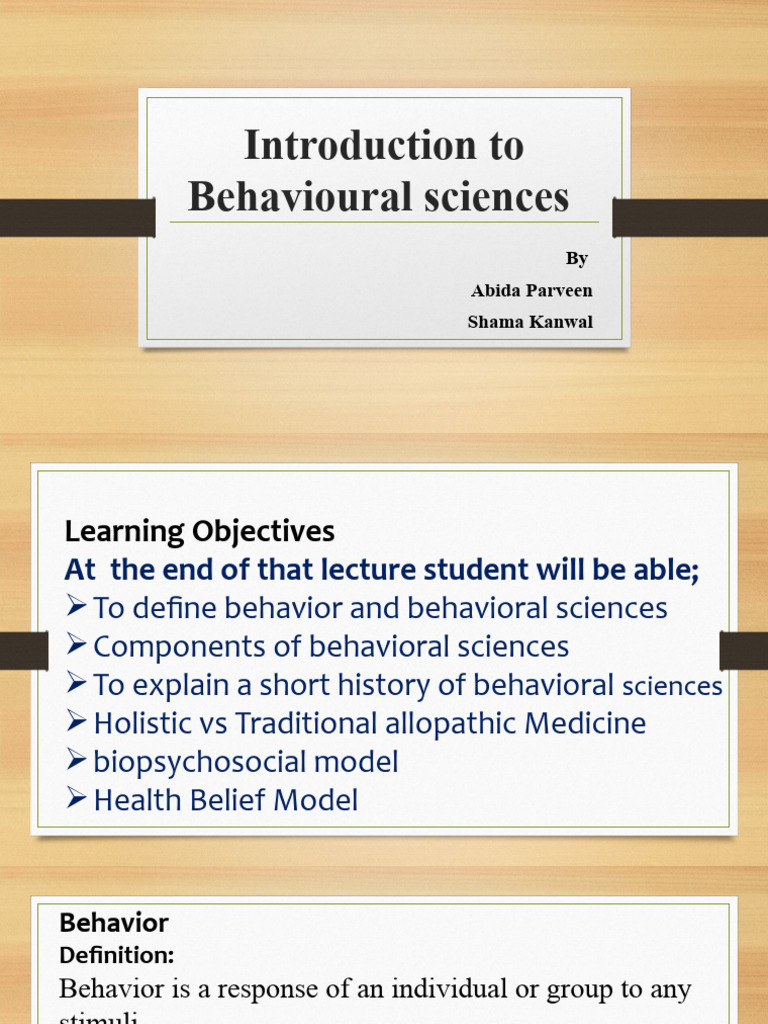 Introduction To Behavioral Sciences | PDF | Behavioural Sciences | Behavior