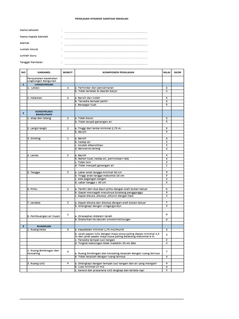 Formulir IKL Sekolah | PDF