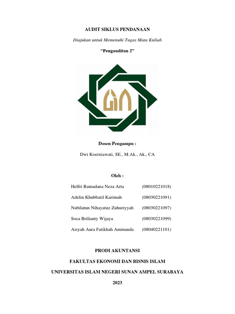 Makalah Audit Siklus Pendanaan Kelompok | PDF