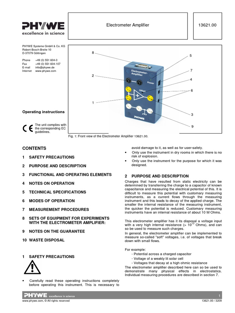 Electrometer Amplifier | PDF | Amplifier | Resistor