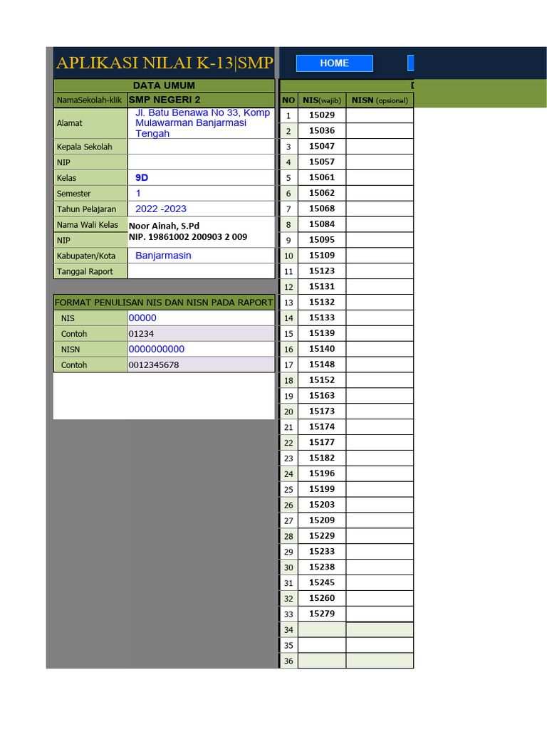 Nilai Mapel Ips 9d | PDF