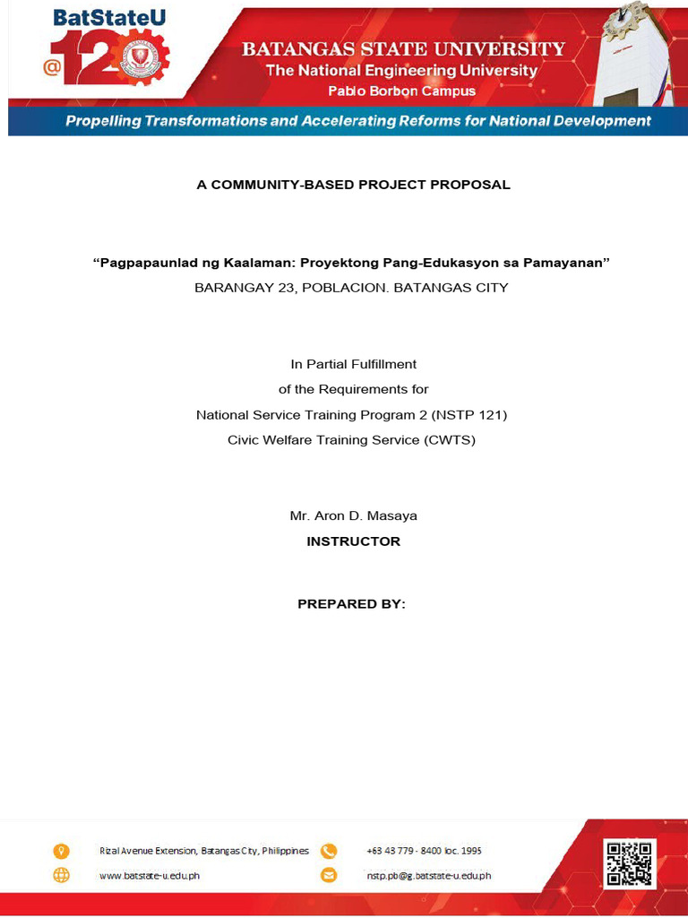 NSTP Project Proposal | PDF | Health Care | Social Programs