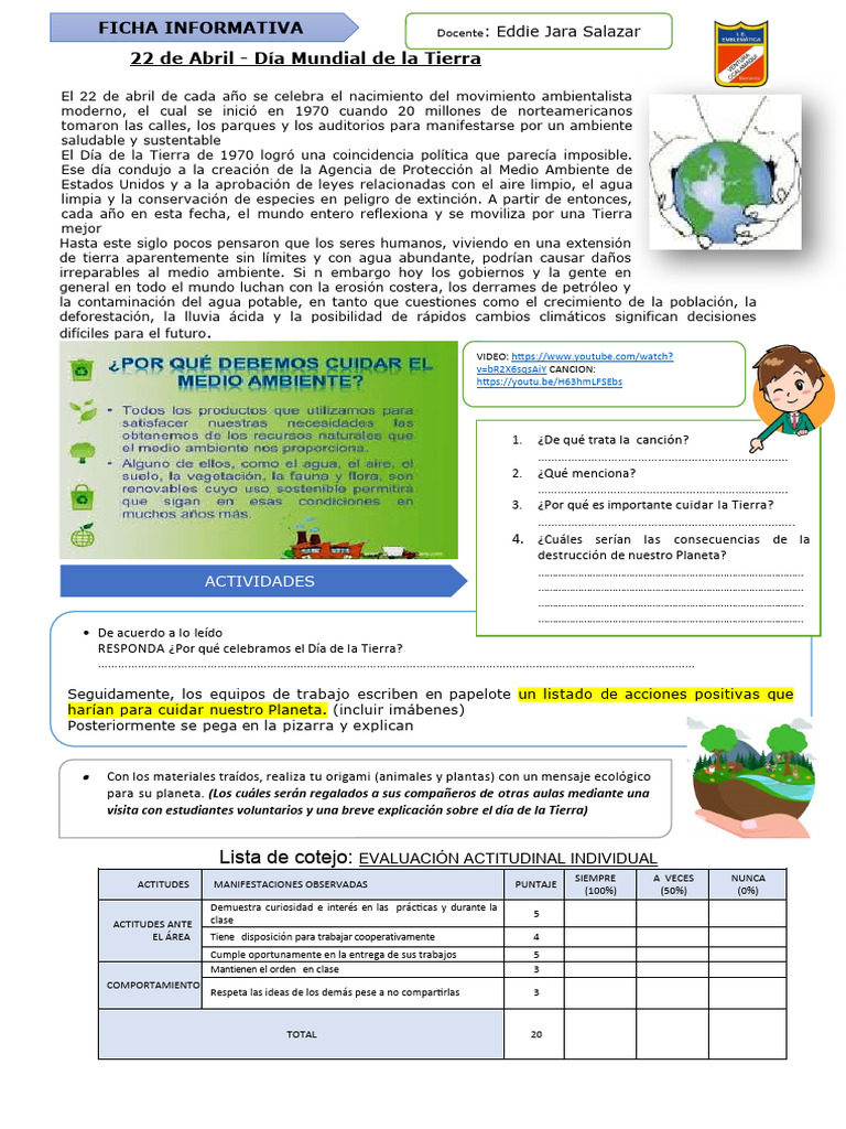EDDIE-FICHA-INFORMATIVA-22 de Abril | PDF | Agua | Ambientalismo