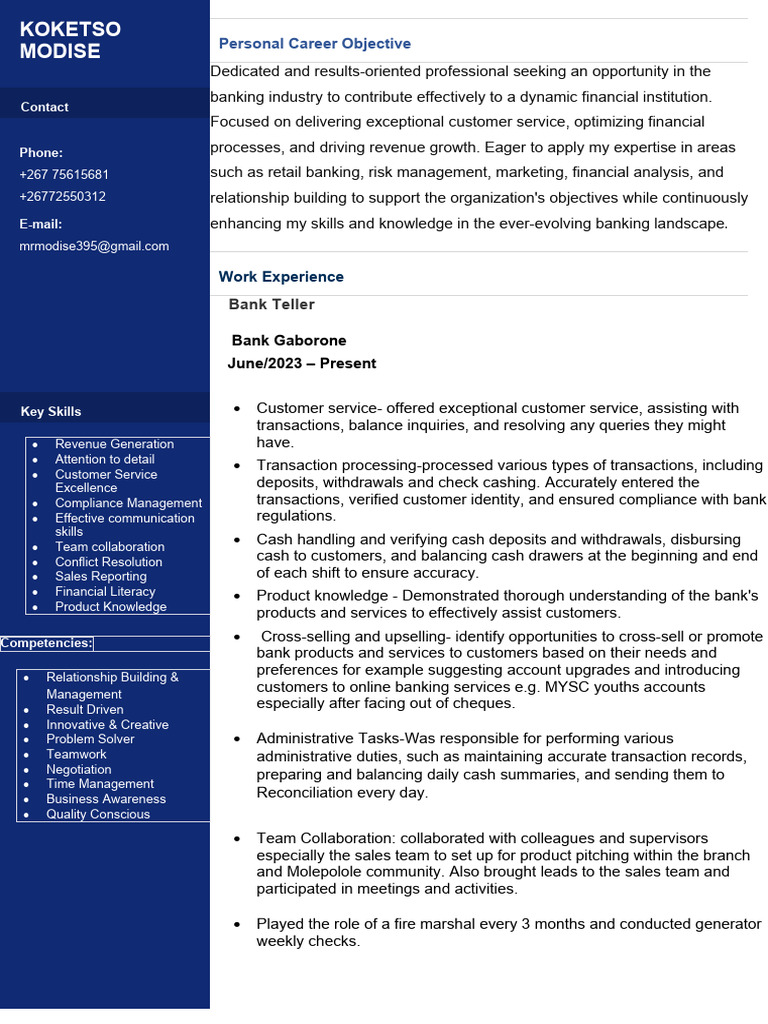 How To Write A CV | PDF | Banks | Cash