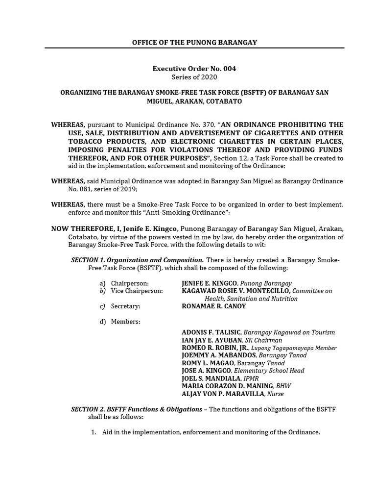 Anti Smoking Eo Format | PDF | Justice | Crime & Violence